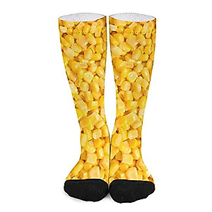 Funny Fun Crew Socks Corn Kernels Novelty Casual Crew Socks for Mens Womens Unisex Funky Socks Funny Gifts