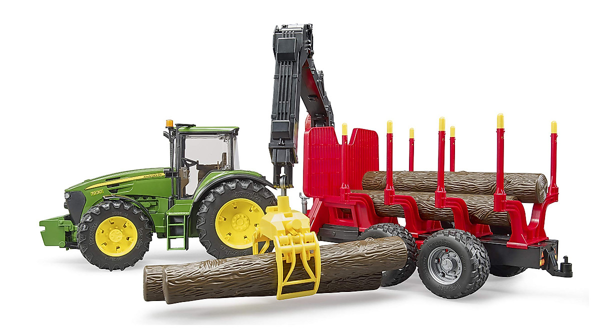 John Deere Log Truck with Crane and Logs | Bruder Toy Model