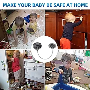 HonesaLoc Refrigerator Lock Combination, Coded Fridge Lock Freezer Child Safety Lock Door Lock with 3M Strong Adhesive, Baby Proofing Drawer Door Lock, No Keys Need - Grey