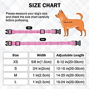 DILLYBUD Floral Dog Collars for Puppy Small Medium Large Dogs, Spring Flower Fancy Patterns Female Male Pet Collar, Strong Buckle Adjustable Cute Padded Basic Collar for Girls Boys Dogs