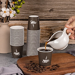 LITOPAK 500 Pack 4 oz Paper Cups, Brown Disposable Hot Coffee Cups for Party, Picnic, Travel, and Events