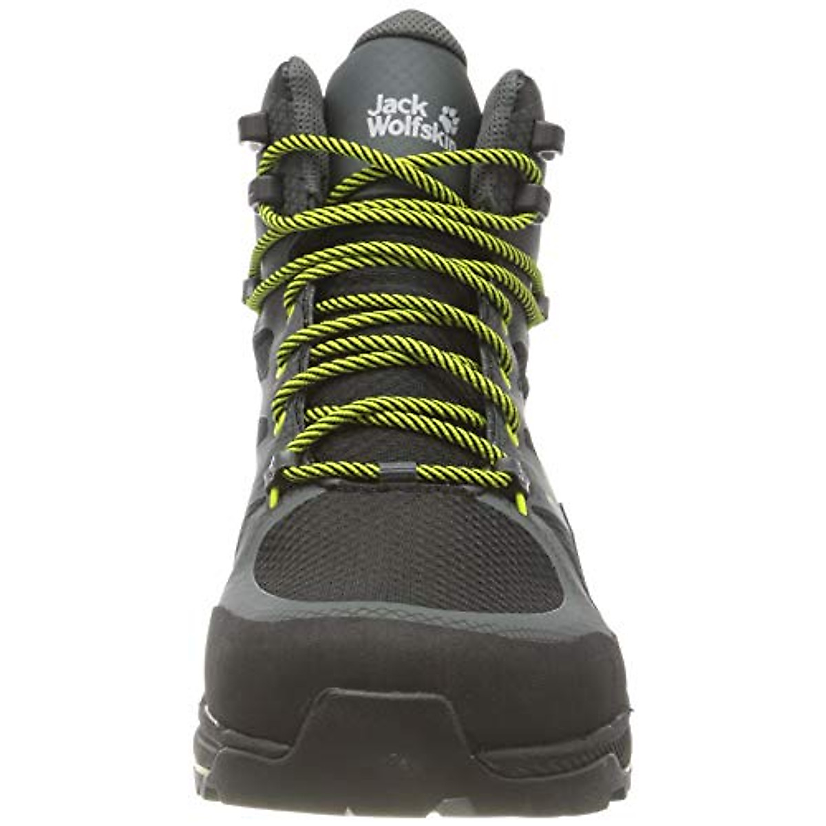 Jack Wolfskin Men's Force Striker Texapore Mid Hiking Shoe Boot, Dark Grey/Lime, 10