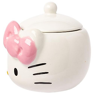 Silver Buffalo Sanrio Hello Kitty 3D Sculpted Ceramic Cookie Snack Candy Jar (X-Small)