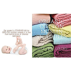 Cute New York Muslin Swaddle Blankets for New Born Boys Girls (Organic White)