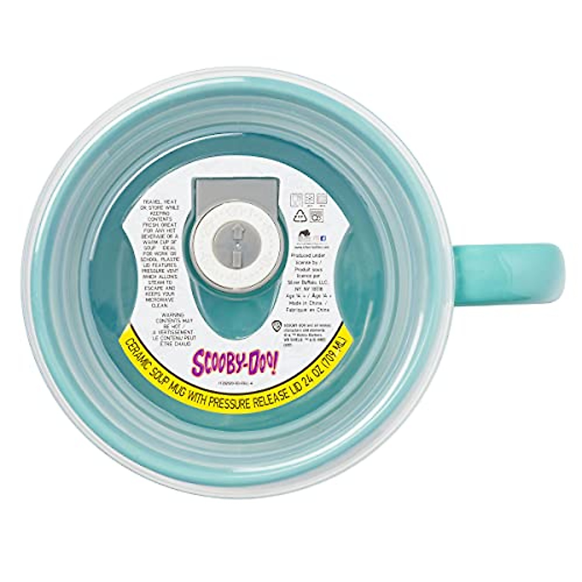 Silver Buffalo Scooby Doo Scooby Snacks Ceramic Soup Mug with Vented Plastic Lid, 24 Ounces