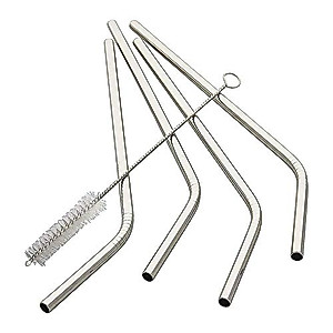 CALCA 10.5in Long Stainless Steel Drinking Straws for 30 oz and 20 oz Tumblers, Reusable Long Drinking Straws Set of 4, Cleaning Brush Included - US Stock