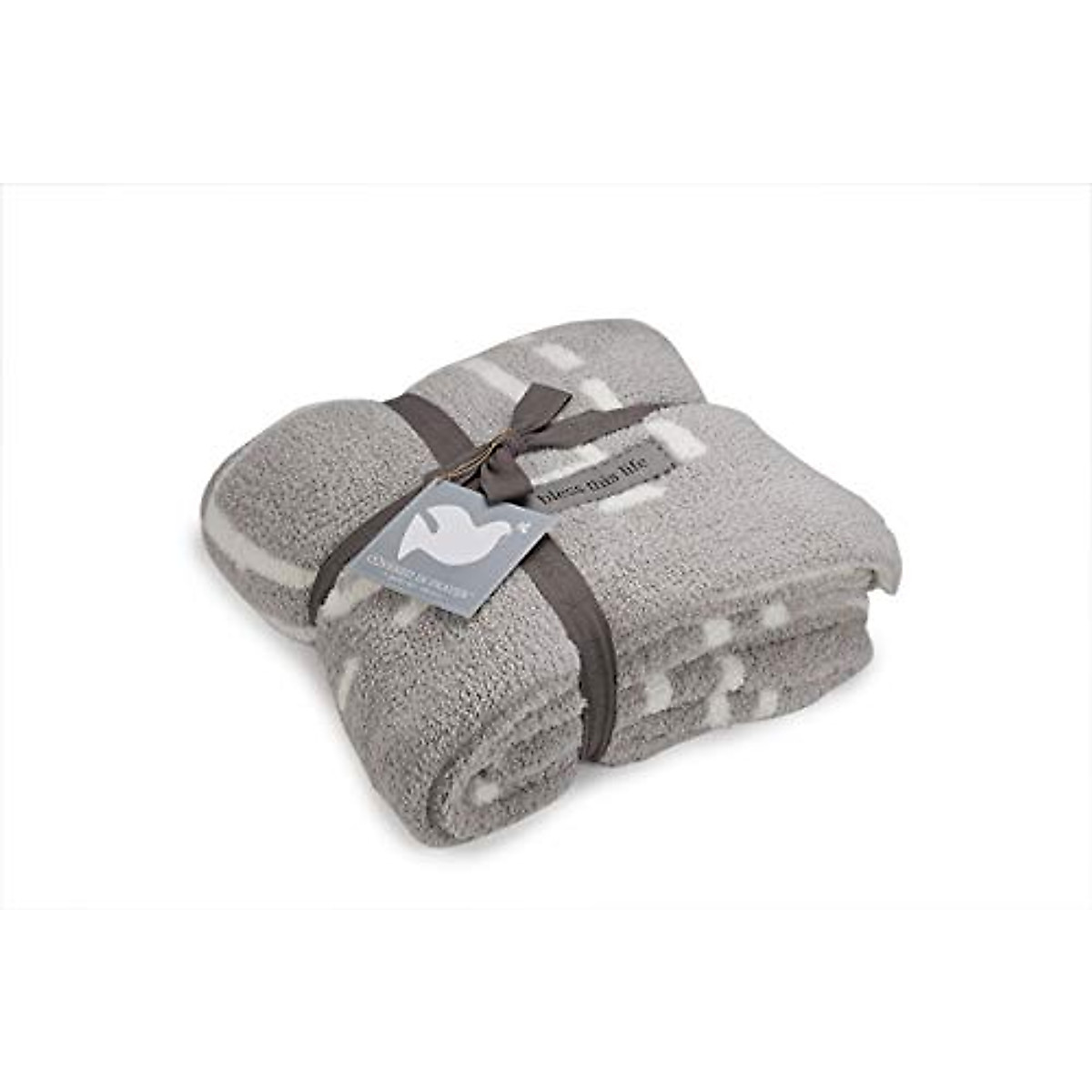 Barefoot Dreams Covered in Prayer Reversible Throw Blanket, Oyster/Pearl Color