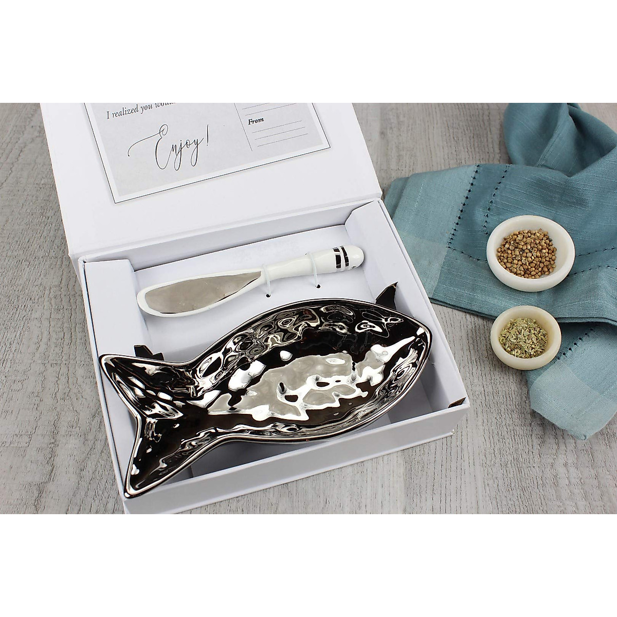 Pampa Bay Get Gifty Bowl and Spoon Set, Fish Design