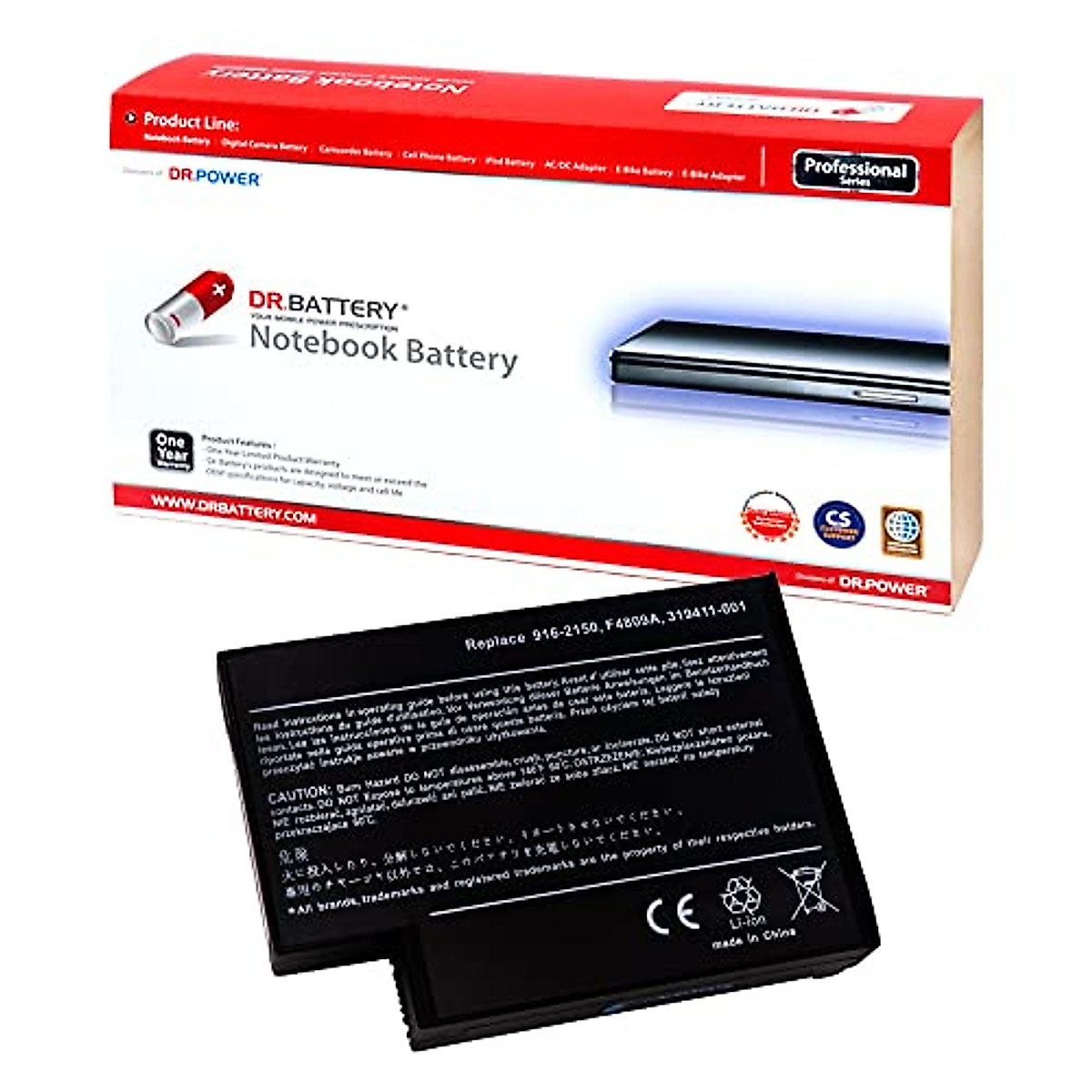 DR. BATTERY F4809A 319411-001 F4812A Battery Replacement for HP Pavilion ZE4400 ZE4800 ZE4900 Series Compaq Presario 2100 2200 Series [14.8V/65Wh]