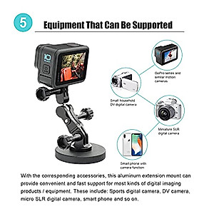 Aluminum Ball gopro Handlebar Mount, 360 Rotation and Lock Any Direction, Shock-Resistant, Compatible with Gopro Max Hero 9 8 DJI OSMO Action Camera