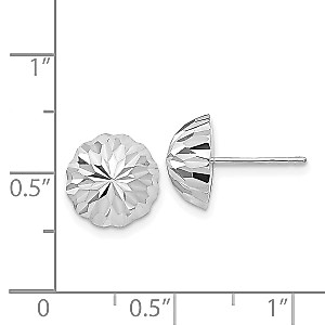 14K White Gold Half Ball Stud Earrings
