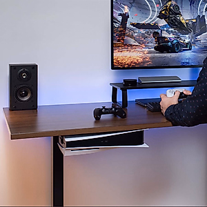 VIVO 2-in-1 Wall and Under Desk Mount Bracket Designed for PS5 and PS5 Slim Gaming Console, PlayStation 5 Standard and Digital Edition, Vertical Wall Display, 2 Controller Mounts, White, MOUNT-PS5CW