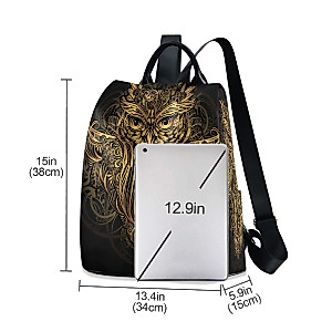 ALAZA Beautiful Owl Boho Women Backpack Anti Theft Back Pack Shoulder Fashion Bag Purse