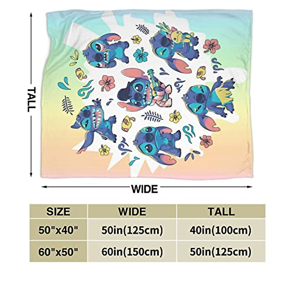 Ultra Soft Flannel Blanket Cartoon Throw Blanket for Sofa Bed Room,Suitable for All Seasons (50"x40")
