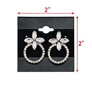 MOOCA Plain 2 x 2 in Black Hanging Earring Cards Earring Card Holder, Earring Display Cards for Ear Studs, Velvet Plastic Display Earring Card Holder, 100 Pieces