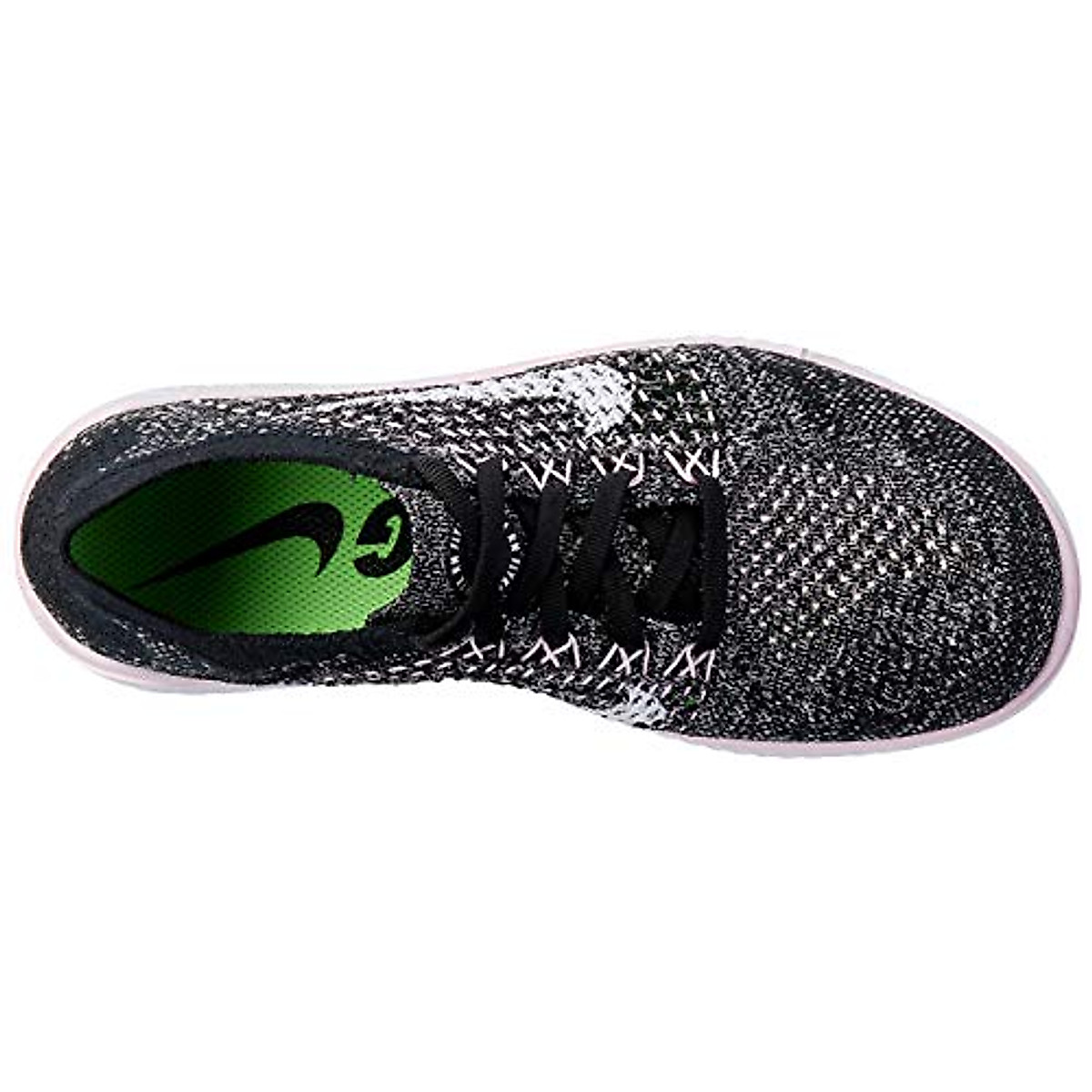 Nike Women's Free RN Flyknit 2018 Running Athletic Black / White Upper, Black/Pink Foam/White, 10.5