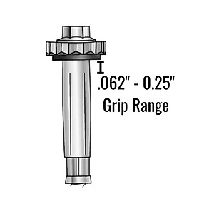 Elco EJZ100 / DFSEZJ100 Fab-Lok Fastener Carbon Steel Screw .062"-.250" Grip - 200 Pieces