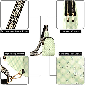 Women Crossbody Sling Backpack St-patrick-day-green-plaid Girl Chest Bag Daypack for Hiking Traveling