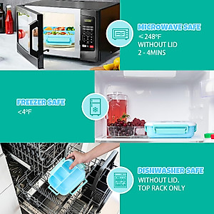 MaMix Kids Bento Lunch Box, Lunch Box for Boys, Lunch Container for Kids Toddlers Adults School | 4 Compartments |UPGRADE Easy to Open (Blue)