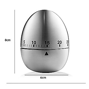 Kitchen Manual Egg Timer for Cooking - Cute Mechanical Timers Reminder, YAWALL Stainless Steel Countdow Rotating Alarm with 60 Minutes for Cosmetic Applications Baking