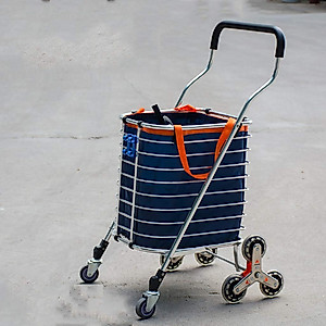 Shopping Trolley on Wheels Multi Function Shopping Cart 8 Wheel Climbing Trolley Lightweight Folding Wheeled Rolling Luggage Cart Storage Hand Trucks,