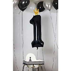 Number 1 Balloons for First Birthday, 40 in, Wild One Giant Balloons, Baby Girl Boy 1st Birthday Decorations,1 16 18 21 Birthday Balloons