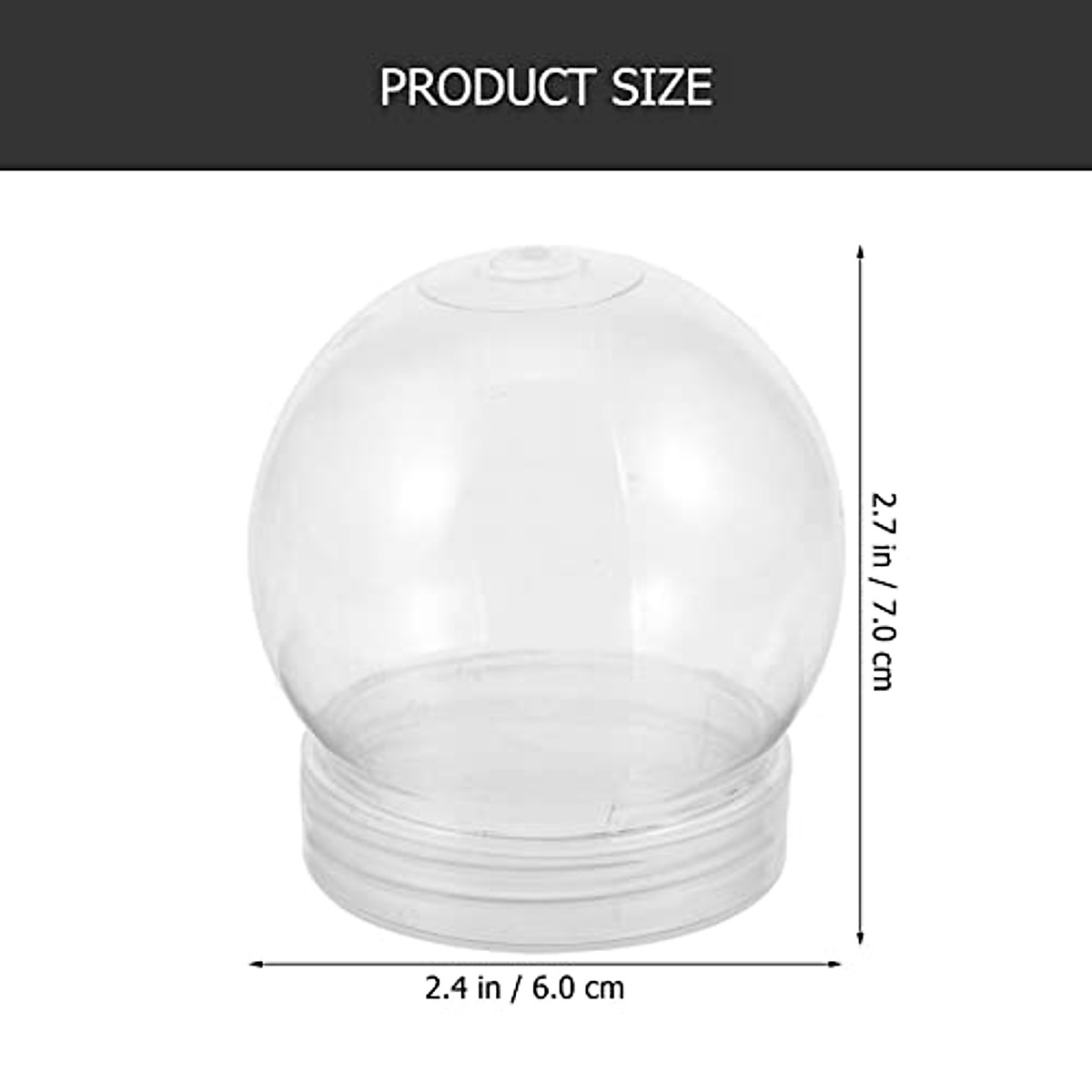 10pcs DIY Snow Globe Wedding Props Christmas Snow Globes Snow Globes for Cloche Bell Jar Glass Cover Preserved Flower Plastic Snow Globe Snow Globes for Adults Unique Child