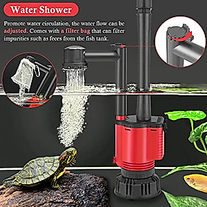 FEDOUR Aquarium Gravel Cleaner, Multifunctional Electric Fish Tank Water Changer, Removable Vacuum Sand Washer Algae Cleaner Filter Water Shower Set