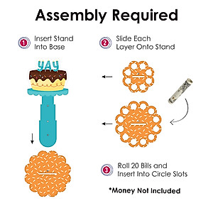 Big Dot of Happiness Colorful Happy Birthday - DIY Birthday Party Money Holder Gift - Cash Cake