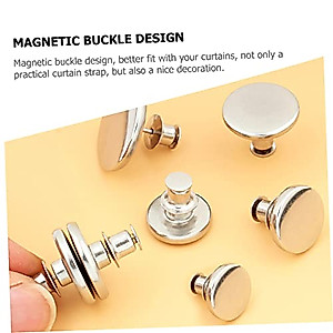 Garneck 15 Pairs Curtain Magnetic Snap Button Curtain Strap Buckle Curtain Magnets Buckle Curtain Magnetic Holdback Magnetic Ties Magnetic Curtains Tiebacks Chic Alloy Decorative Frame