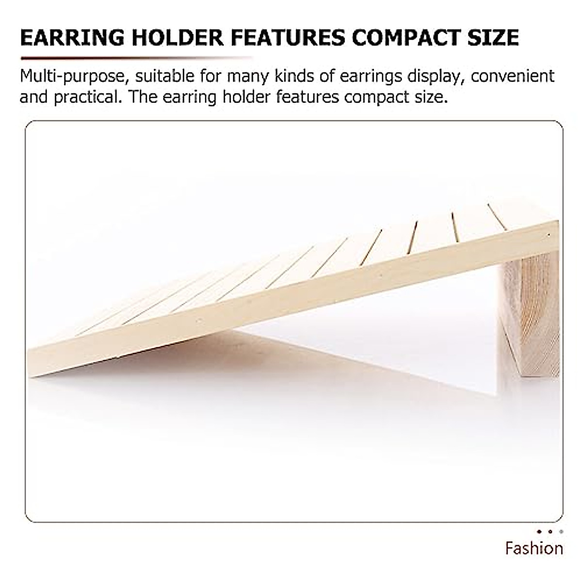 Garneck Earring Display Stand Wooden Business Card Holder Rustic Wood Earring Card Display Organizer Table Jewelry Ring Showcase Rack for Shows Selling Retail