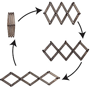 MyGift 10-Hook Rustic Gray Wood Expandable Accordion Peg Coat Rack Hanger