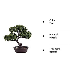 Make Life Better Artificial Bonsai Pine Tree Artificial Plant Decoration, Potted Artificial House Plants, for Decoration, Desktop Display (Zen)