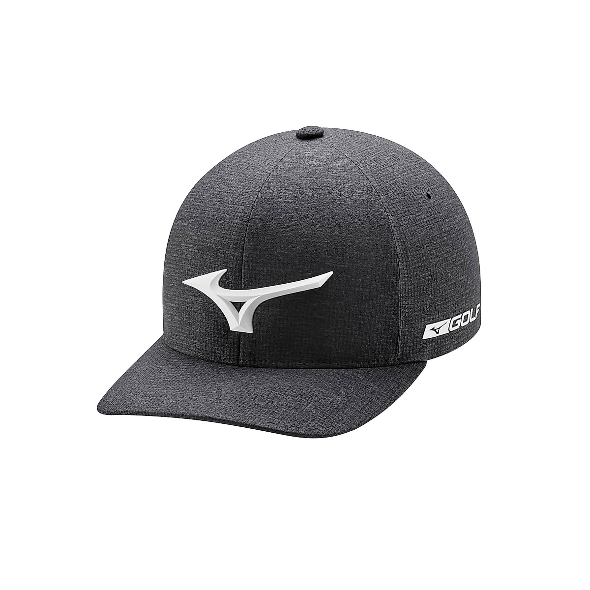 Mizuno Tour Delta Fitted Hat| Unisex Adult Cap | Heathered Charcoal | L-XL