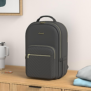 LOVEVOOK Laptop Backpack for Women,Laptop Bag for Women 15.6 inch,Waterproof Travel Backpack Purse,Stylish Womens Backpack,Work Computer Bags Bookbag Teacher School Back Pack with USB Port,Black