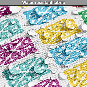 Lunarable Celtic Knot Fabric by The Yard, Colorful Antique European Ornate Design Mythological with Curved Lines, Decorative Fabric for Upholstery and Home Accents, Multicolor