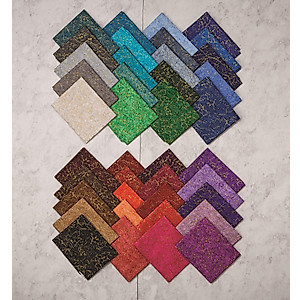 Connecting Threads Blender Collection Precut Cotton Quilting Fabric Bundle 2.5" Strips (Quartz Metallic Tonals)