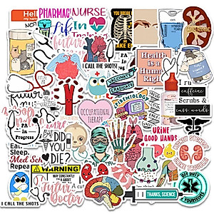 Medical Science Equipment Stickers| Doctor Nurse Stethoscope Waterproof Vinyl Stickers| Human Body Organ Anatomy Map Decals for Water Bottles Laptop Luggage Cup Computer Mobile Phone Skateboard