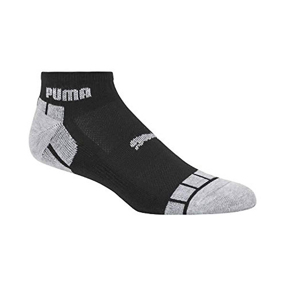 PUMA mens Men's PUMA Men s 6 Pack Quarter Crew Socks, Black/Grey, 10 13 US