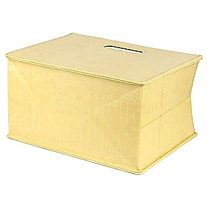 HofferRuffer Magazine Basket Holder, Foldable Magazine Rack, Document File Holder Organizer, File Folder, Newspaper Storage Bin Organizer for Home or Office, Home or Office (Yellow)