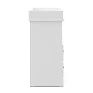 Storkcraft Brookside 2 Drawer Changing Table Dresser (White) – for Nursery with Table Topper, Chest of Drawers for Bedroom, Universal Design