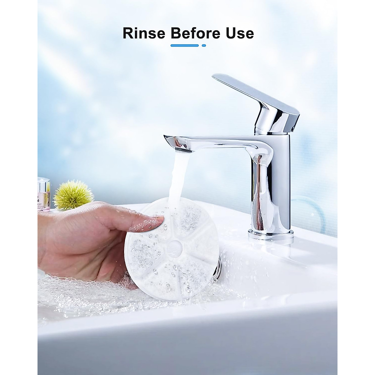 DiroPet 6 Pack Replacement Filters & 2 Pack Replacement Pre-Filter Sponges for 84Oz/2.5L Automatic Pet Fountain Cat Water Fountain