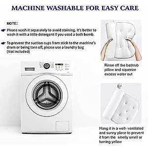 OMYSTYLE Bath Pillow for Tub, Bathtub Pillows with Soft 5D Air Mesh & 5 Large Suction Cups, Quick Dry Spa Bath Pillow for Neck, Head, Shoulder and Back Support - Soft, Non-Slip, Extra Thick