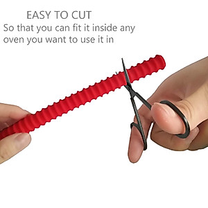 Silicone Oven Rack Shields,2 Pack Oven Shelf Rack Guard, Heat Resistant Silicone Edge Liner Cover, Oven Rack Protectors, Oven Accessories to Protect Against Burns and Scars when Baking (Red,14inch)