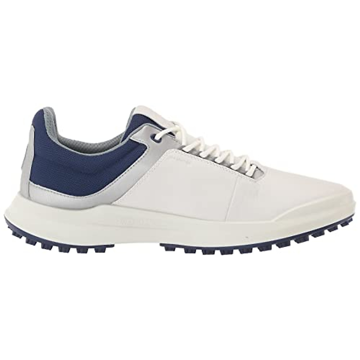 ECCO Men's Core Hydromax Water Resistant Golf Shoe, White/SILVERMETALLIC/Blue Depths, 10-10.5