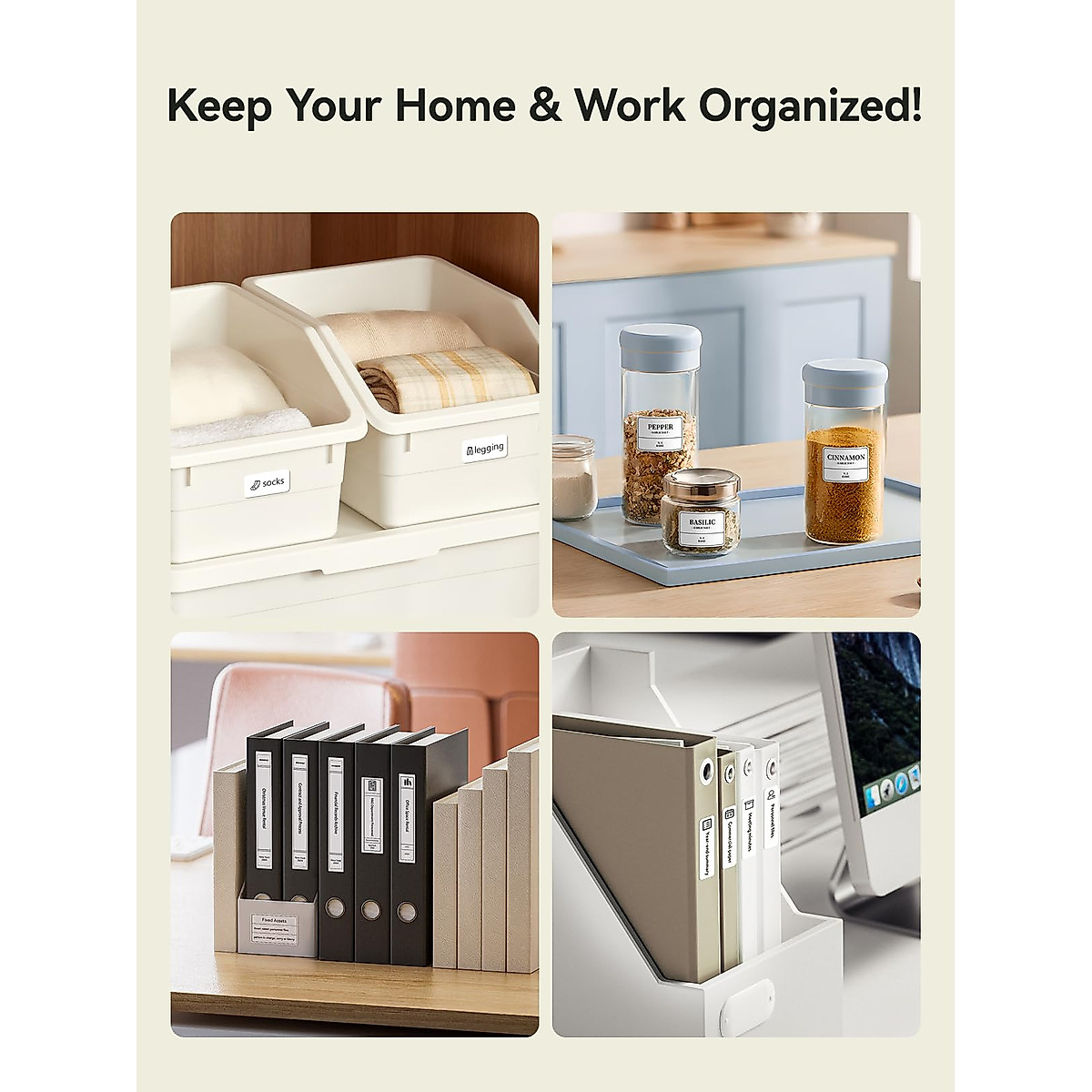 NIIMBOT B21 Label Maker, Thermal Label Printer, Portable Inkless Label Makers for Home/Office/Business, with 1 Pack 50x30mm White Label, Compatible with iOS & Android, (White)