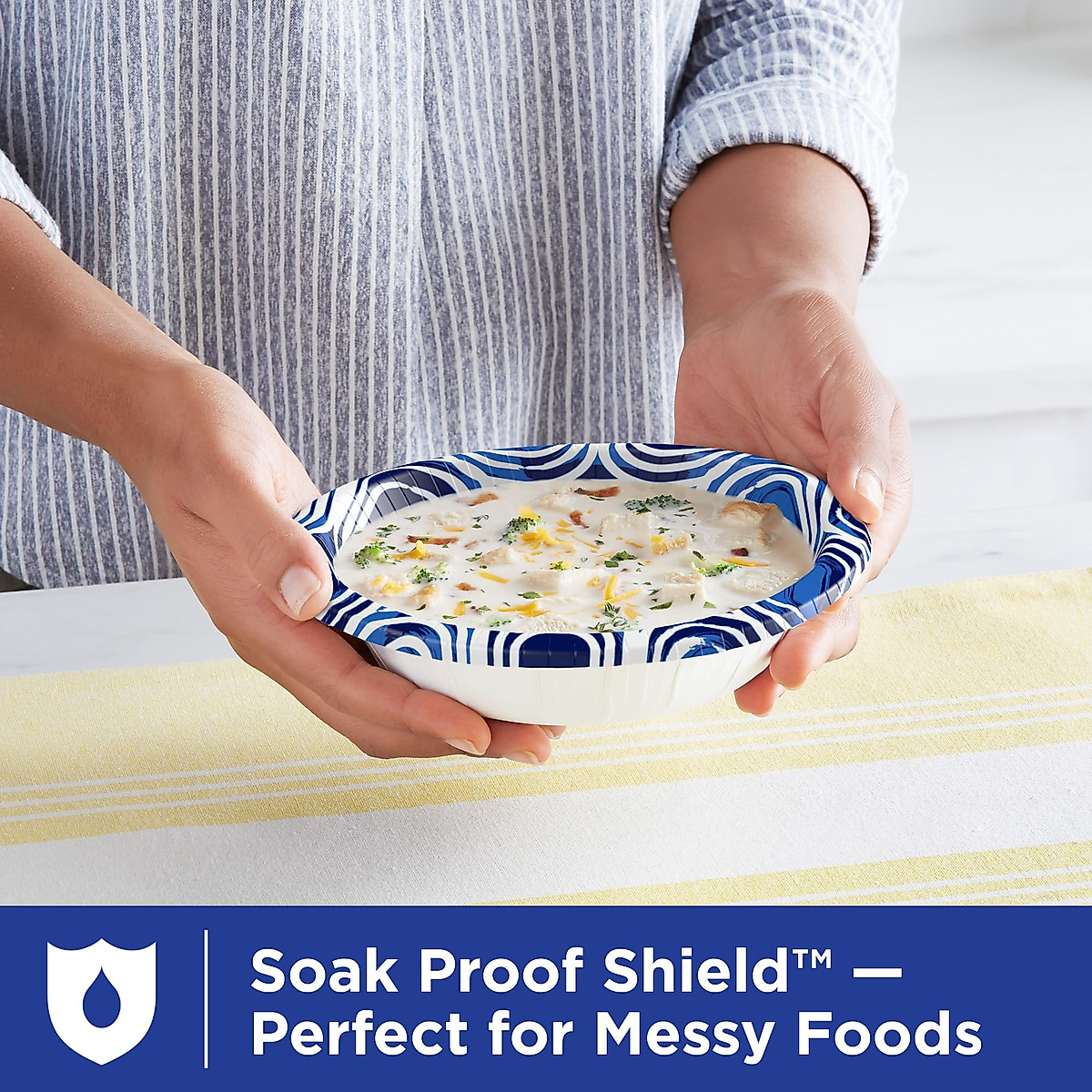 Dixie Ultra Disposable Paper Bowls, 20oz, Dinner or Lunch Size Printed Disposable Bowls, Packaging and Design May Vary, 26 Count (Pack of 6)