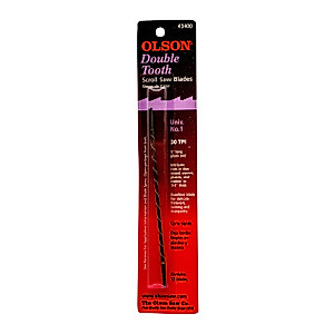 Olson Saw DT43400 0.026 by 0.013-Inch 30 TPI Double Tooth Scroll Saw Blade