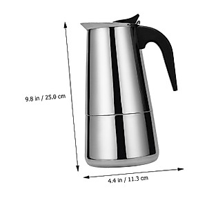 GRIRIW Coffee Pot Espresso Ground Classic Cafe Maker Espresso Machine Eletric Pot Electric Tea Pots Coffee Frother Electric Camping Coffee Maker Mocha Coffee Silver Stainless Steel