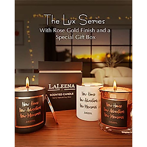 Scented Soy House Warming Candle – Glass Jar Candle Gift with 100% Organic Soy Wax & Fragrance Oil – New Home Decor for Women, Men, Couples, Meditation, Yoga, & More by LaLeena, 14 Oz., Jasmine Scent